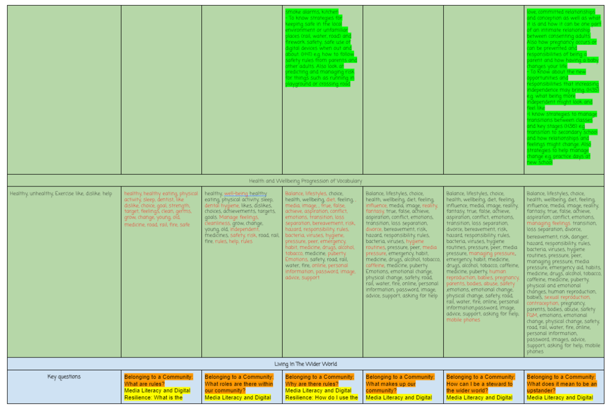 Tockwith Church of England Primary Academy » PSHE Progression of Skills
